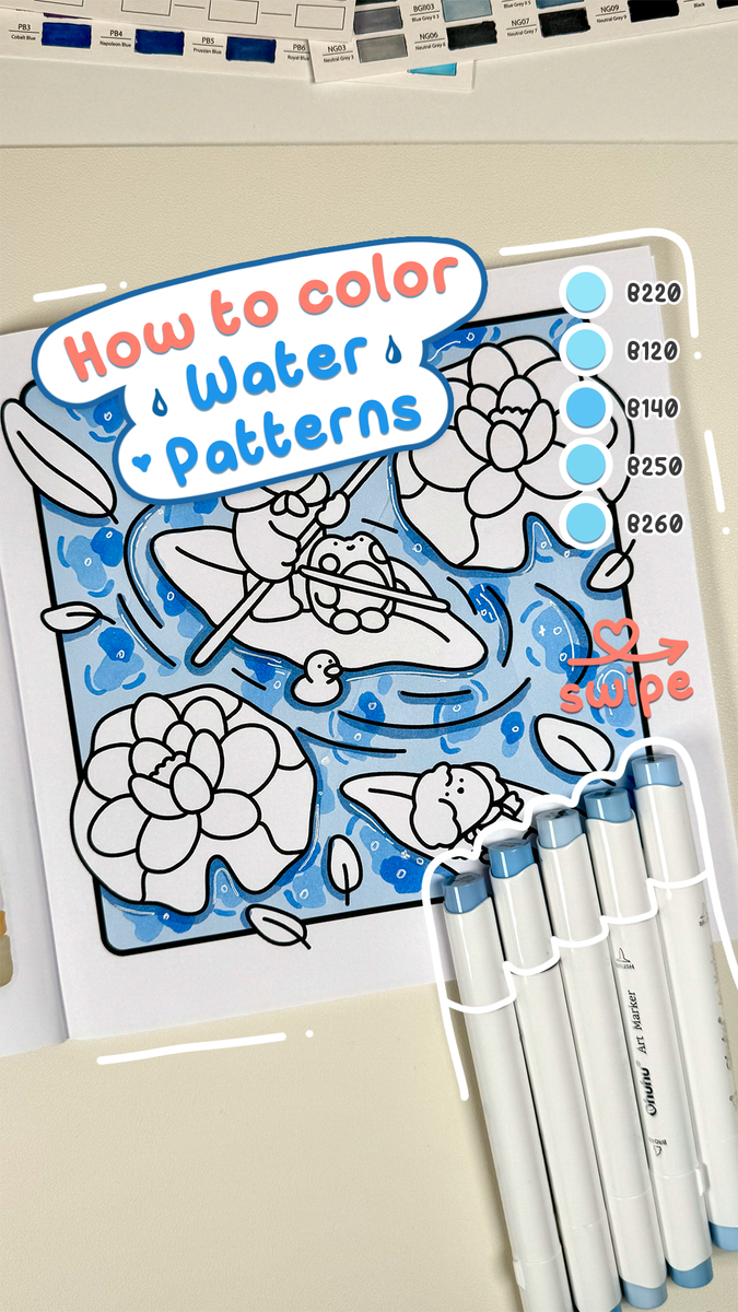 How to Create Stunning Water Patterns in Your Coloring Books – Kuki ...